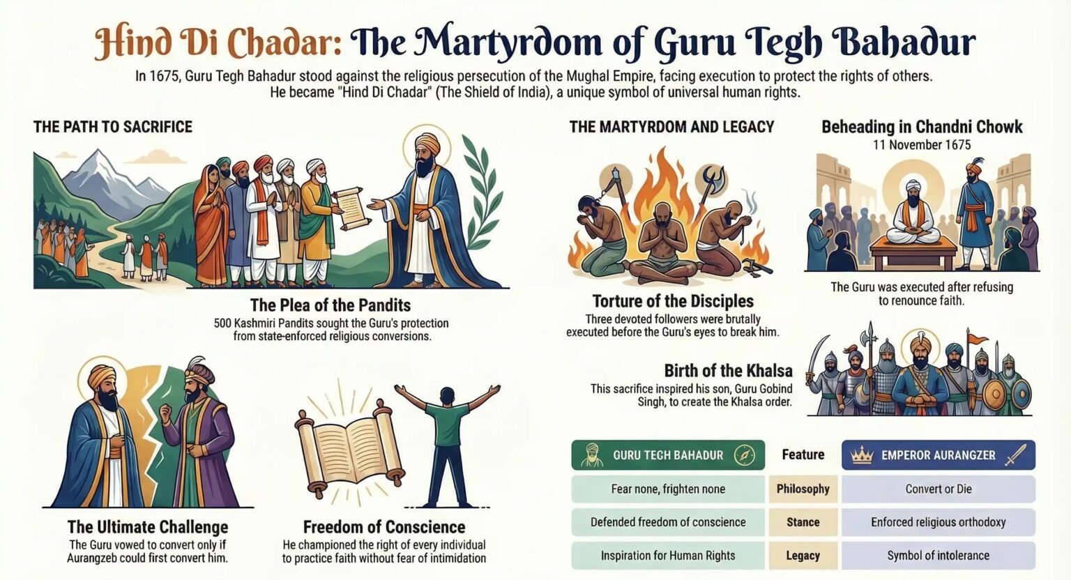 The Martyrdom of Guru Tegh Bahadur: Sacrifice for Rights