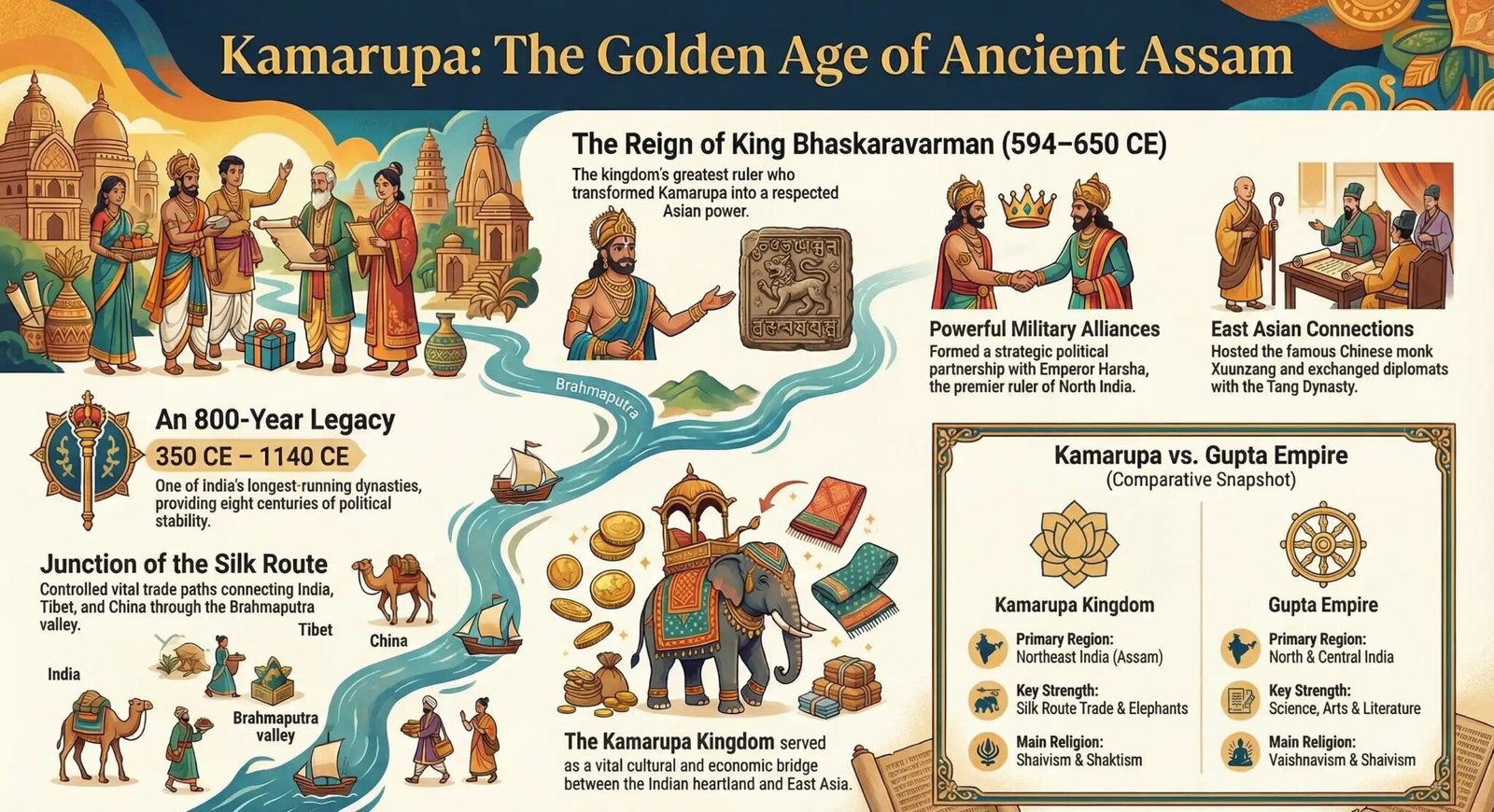 Kamarupa Kingdom: Assam's Golden Age and the Silk Route